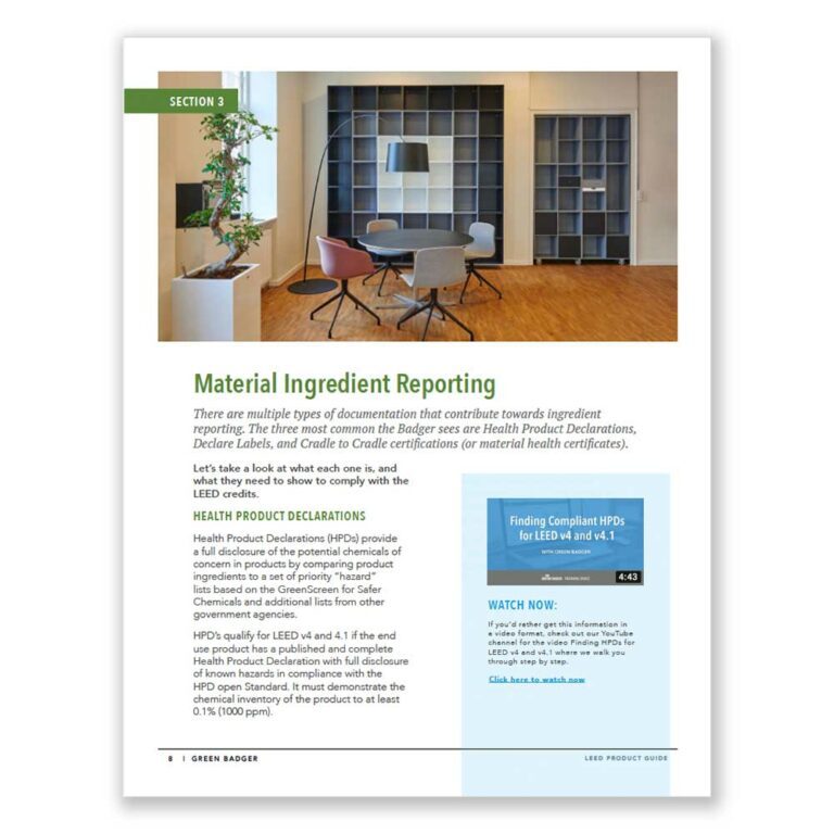 The LEED Product Guide | Free Download - Green Badger