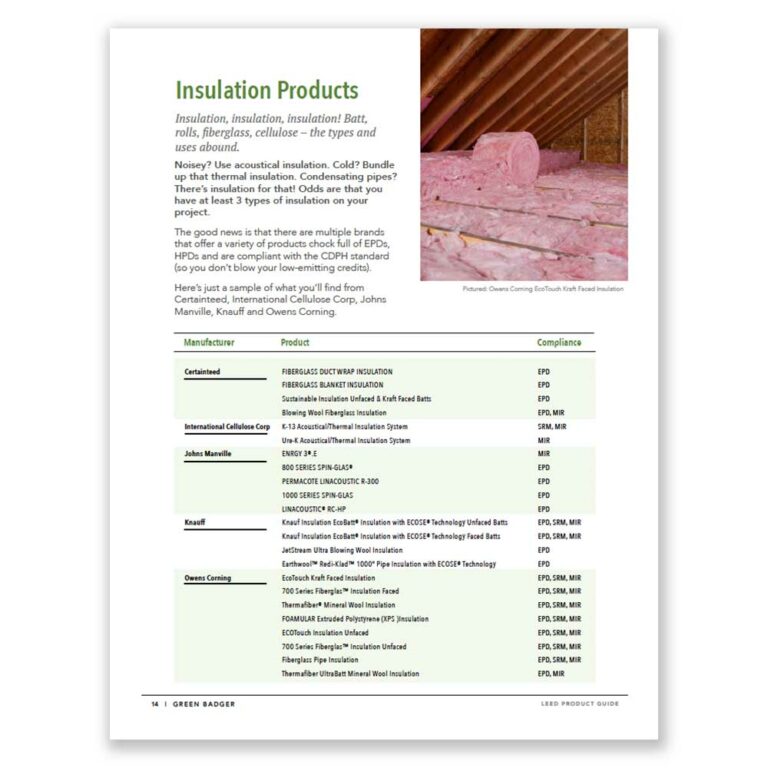 The LEED Product Guide | Free Download - Green Badger