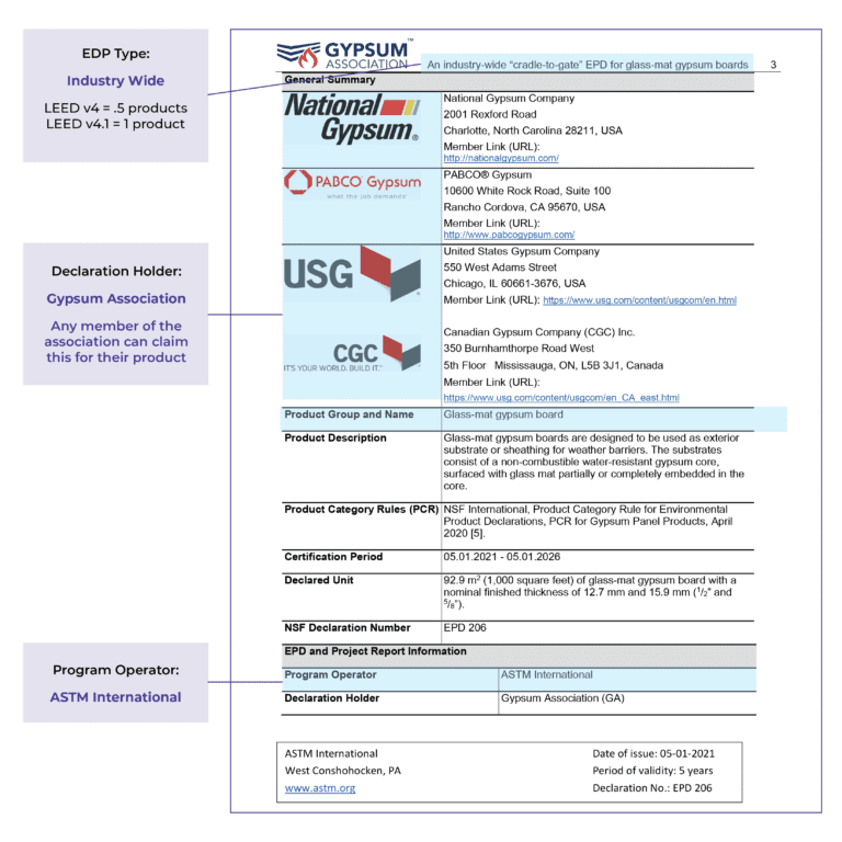 Environmental Product Declaration Examples - Green Badger