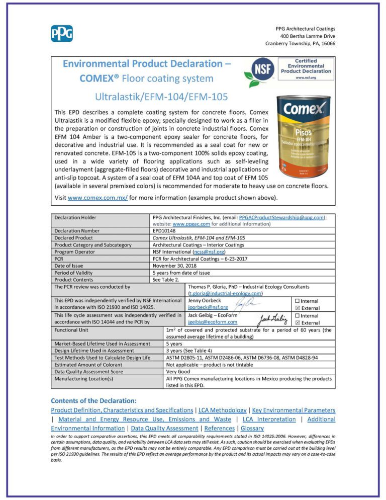 Environmental Product Declaration Examples - Green Badger
