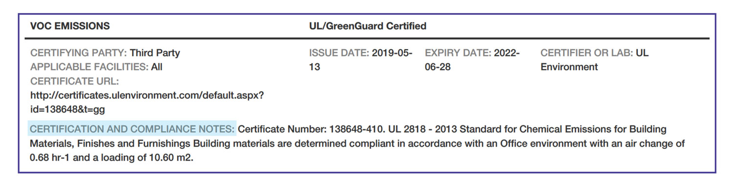 Health Product Declaration Examples - Green Badger