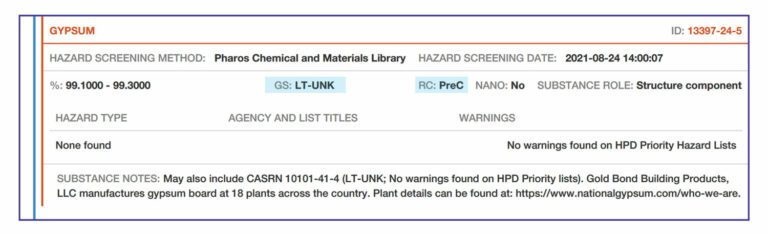 Health Product Declaration Examples - Green Badger