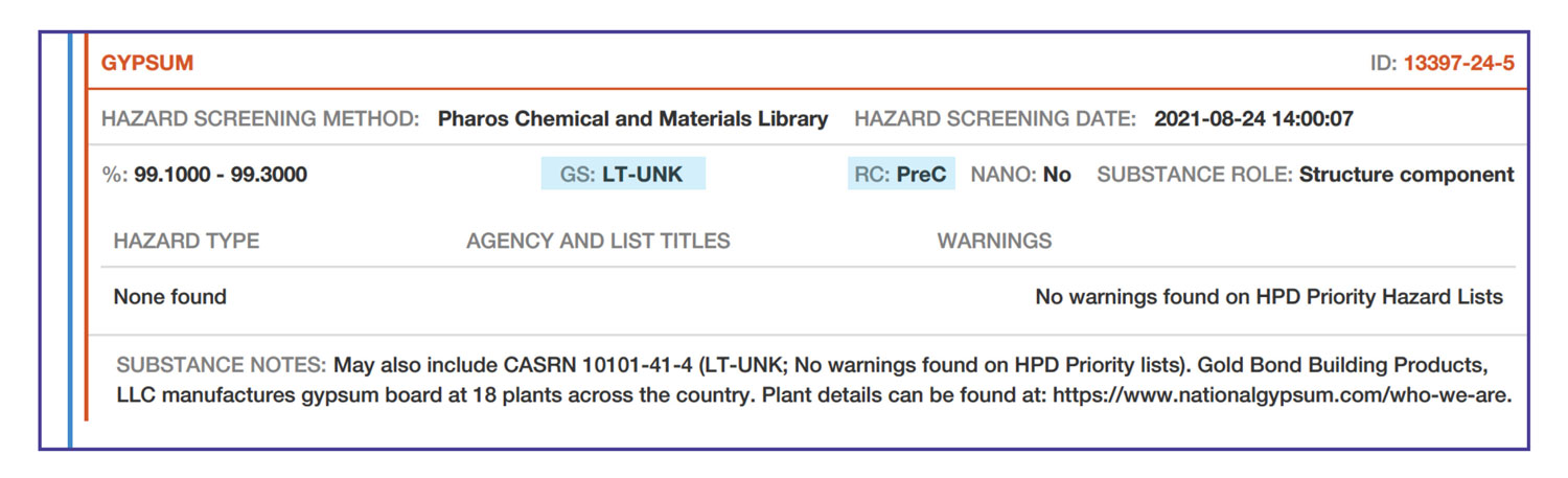 Health Product Declaration Examples - Green Badger