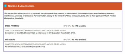 Health Product Declaration Examples - Green Badger