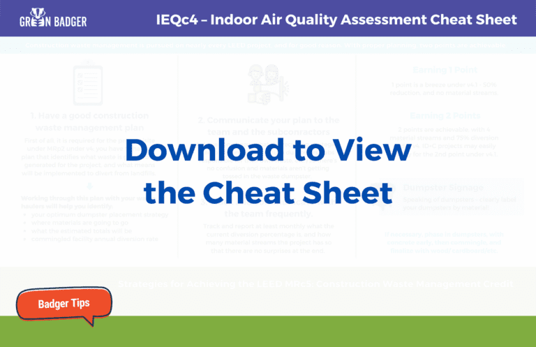 LEED Indoor Air Quality Assessment Cheat Sheet - Green Badger