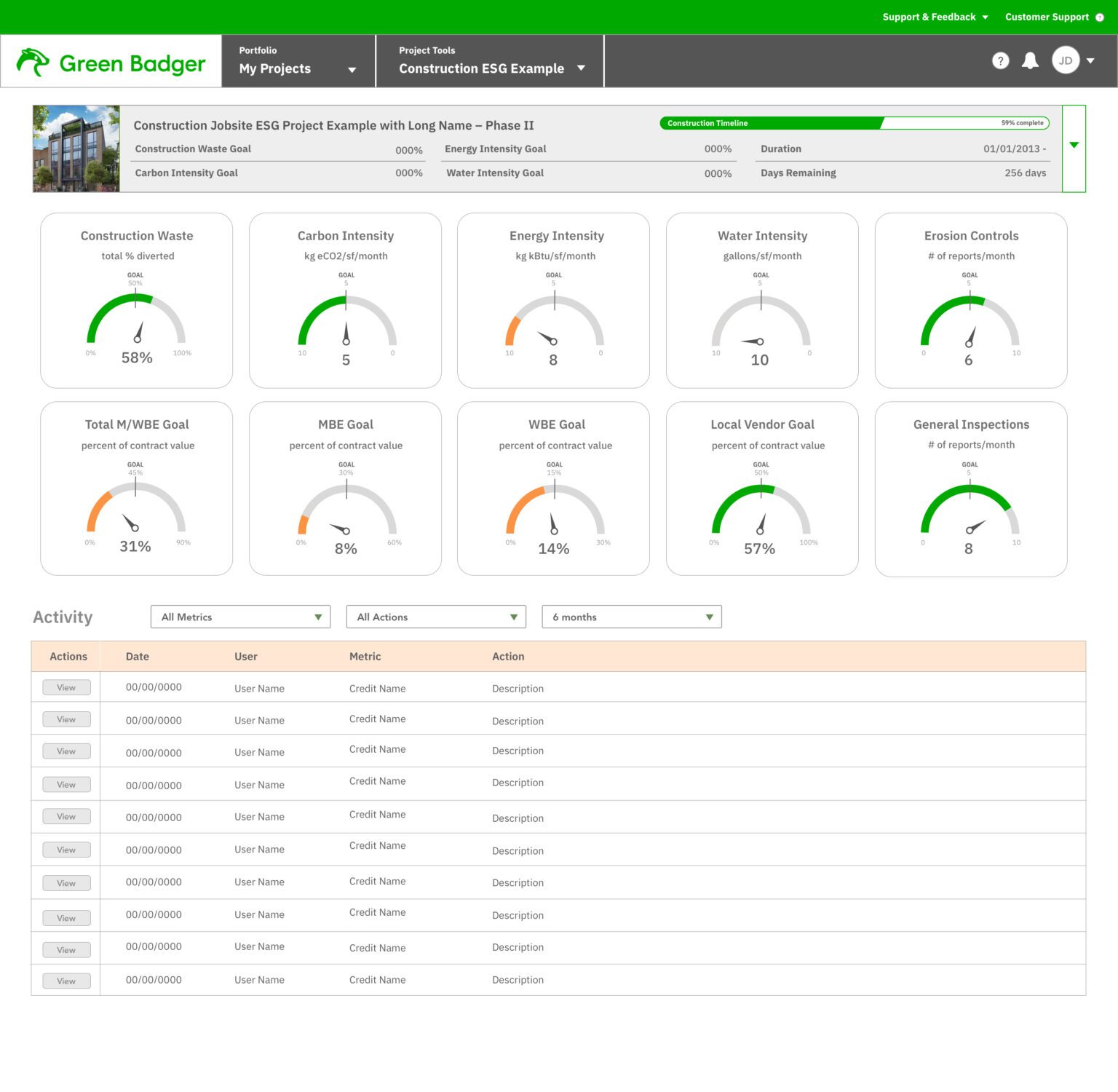 ESG Construction Reporting Software Platform | Green Badger