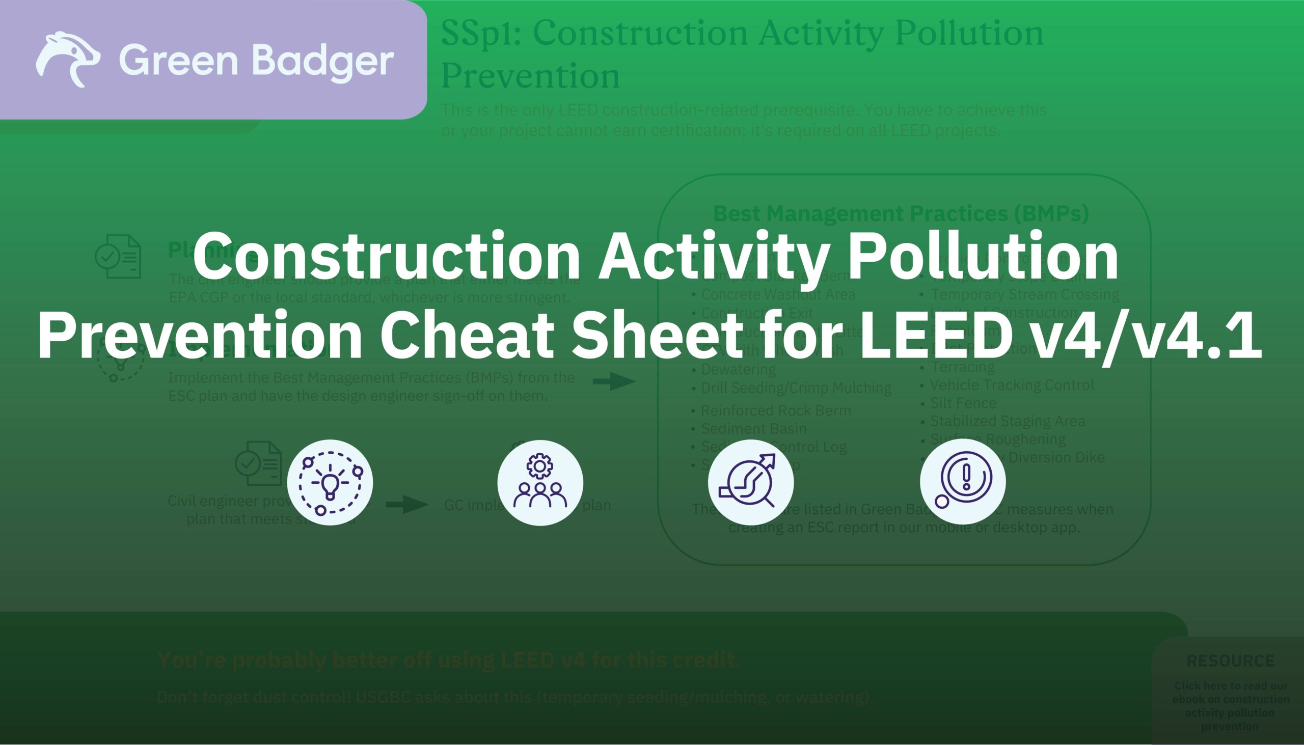 Construction Pollution Prevention Cheat Sheet - Green Badger