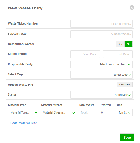 ESG Metric - Waste - Green Badger